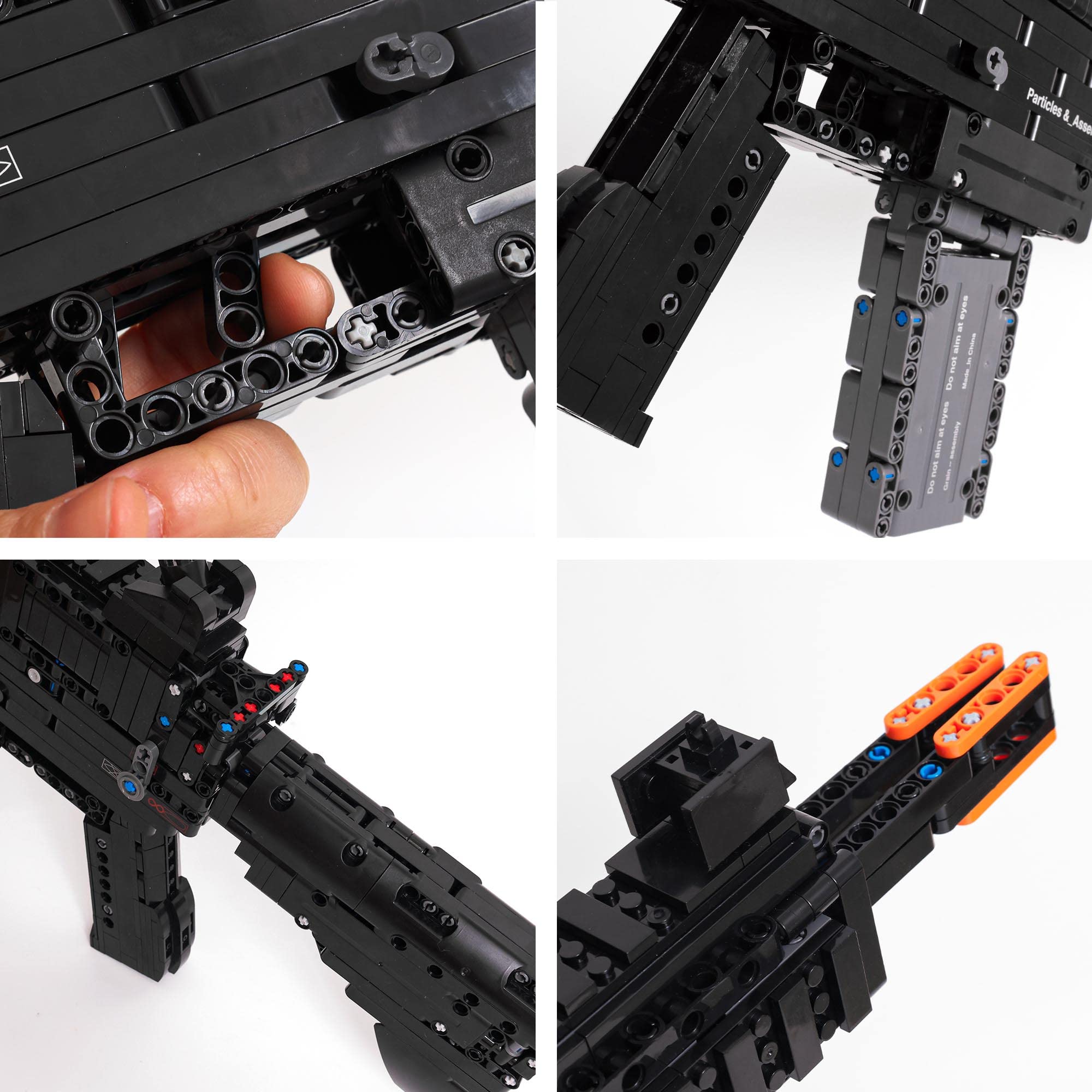 Caliber Gourmet Assault Rifle Machine Gun Mechanical Model Kit Building Blocks Blaster Kit, Sniper, 12+ yrs & Adults, 1178 pcs 3D, Simulation Weapon Toy, Like Lego, DIY, Gun Lovers, (Rifle), Black