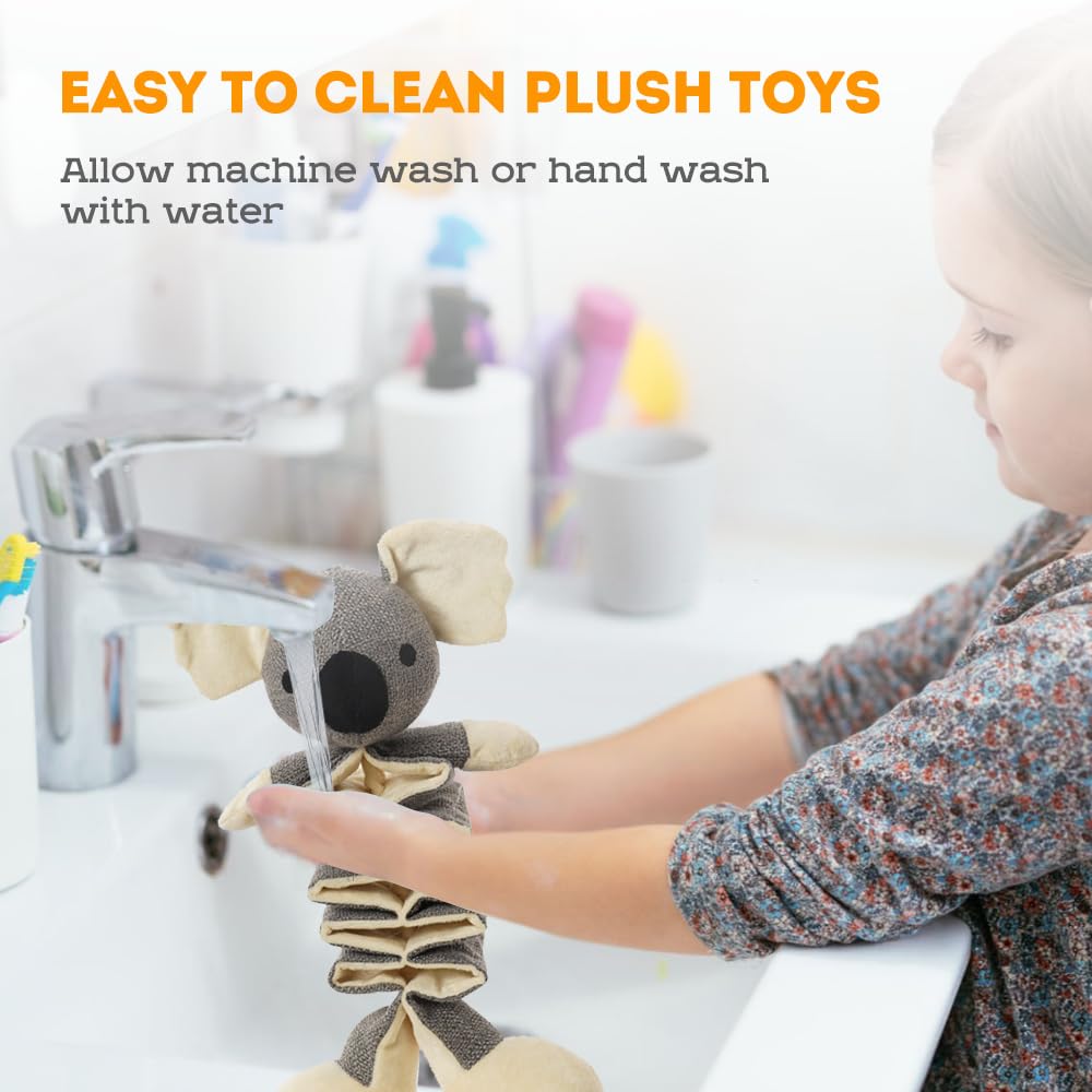 Dog Toys Soft Squeaky Durable Interactive Dog Chew Toys Stuffed Dog Toys Stimulates Puppy Teething Plush Animal Active Chewing Outdoor Reduce Boredom Squeaky Plush Durable Pet Interactive Koala