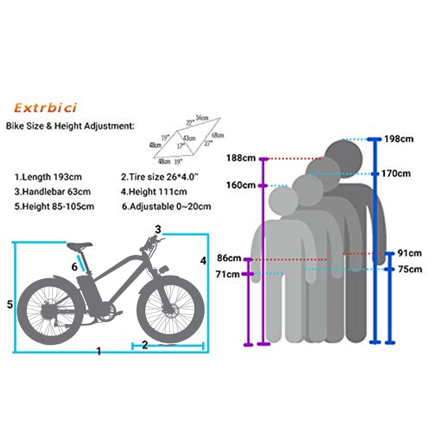 BRIGHT GG Super Cruiser 26'' Electric Bicycle 6 Speed Fat Tire Ebike with 500W Brushless Motor and 48V 12AH Lithium Battery,with Shock Absorption