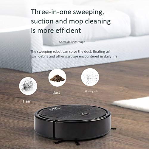 Cusstally Smart Robot Vacuum 3-in-1 Household Cleaning Machine Automatic Vacuum,Black
