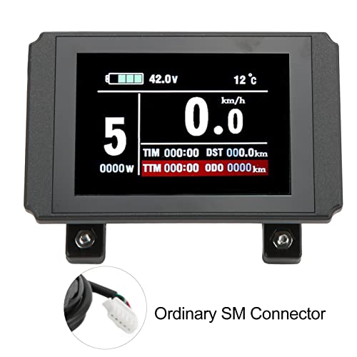Bike Display Meter, 72V Bike LCD8H Panel with Connector Electric Accessory Electric Modification Accessories