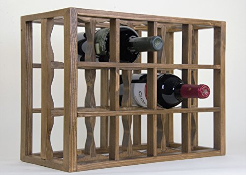 Victoria Wine Rack 12 Bottles Solid Pine Pecan Stain (Pecan)