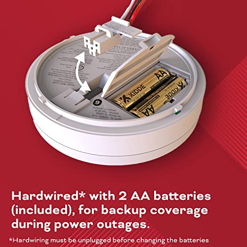 Kidde Hardwired Smoke & Carbon Monoxide Detector, AA Battery Backup, Interconnectable, LED Warning Light Indicators, 2 Pack & Smoke Detector, Hardwired Smoke Alarm