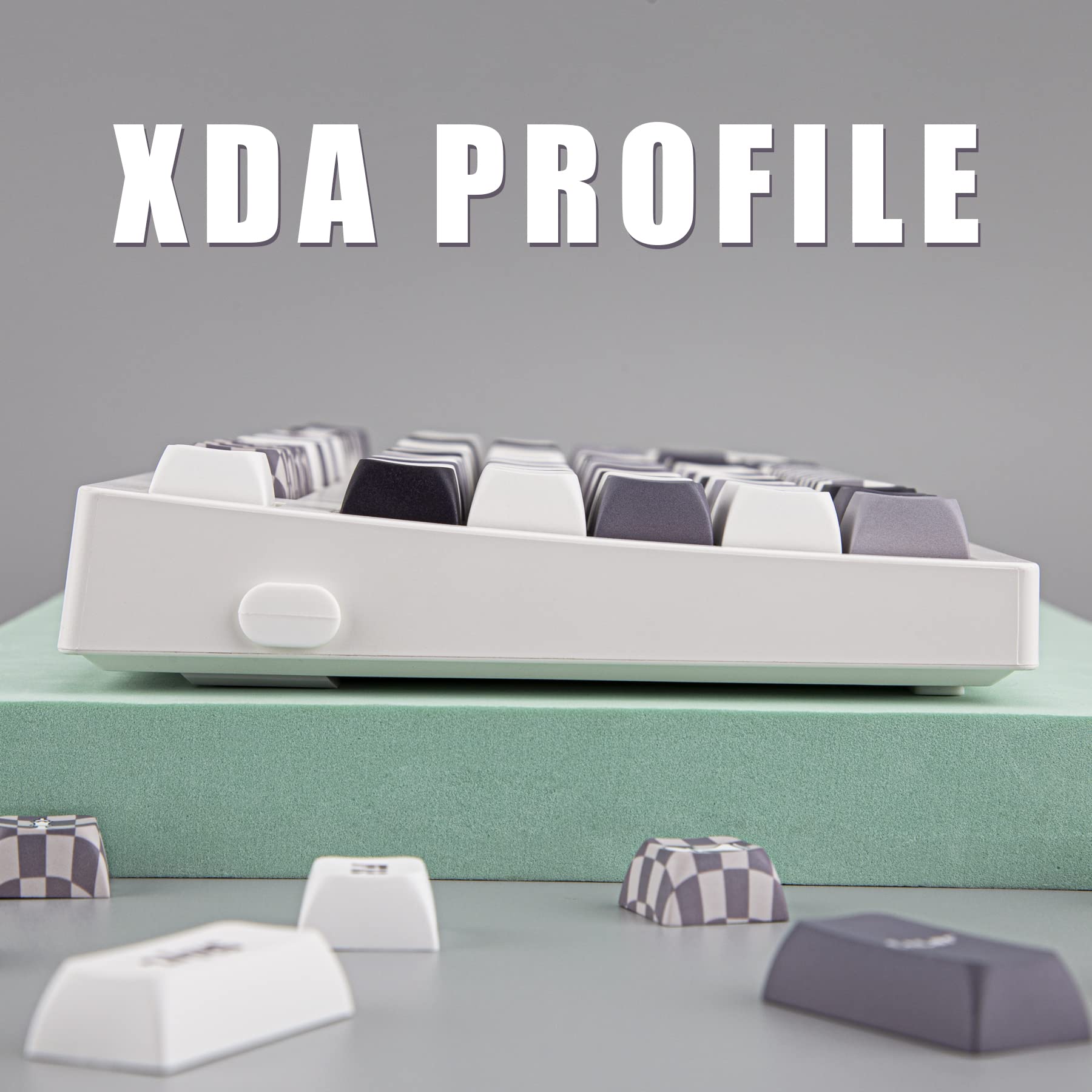 Custom 127 Keys XDA Profile PBT Dye Sublimation Keycaps Compatible with Mechanical Gaming Keyboards for Gateron Kailh Cherry MX Switches(Checkerboard)