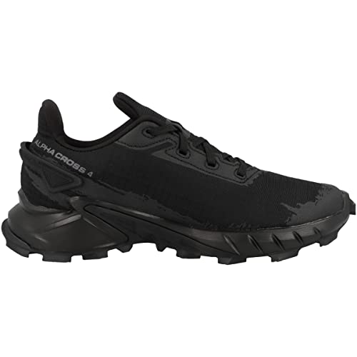 Salomon Women's ALPHACROSS 4 W Hiking Shoe, Black/Black/Black, 7.5