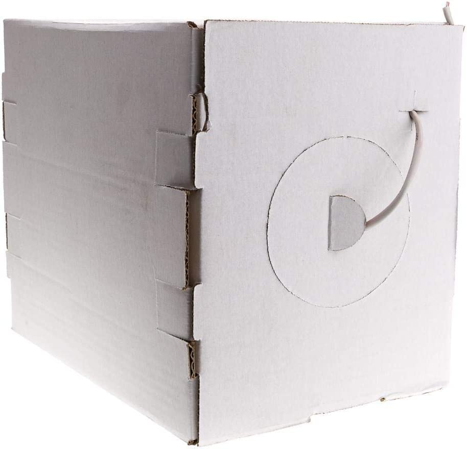 Custom Cable Connection 22 AWG 4 Conductor Stranded Shielded Plenum Cable White CL3P Jacket for Security/Alarm/Access Control/Sound - 500 FootPull Box