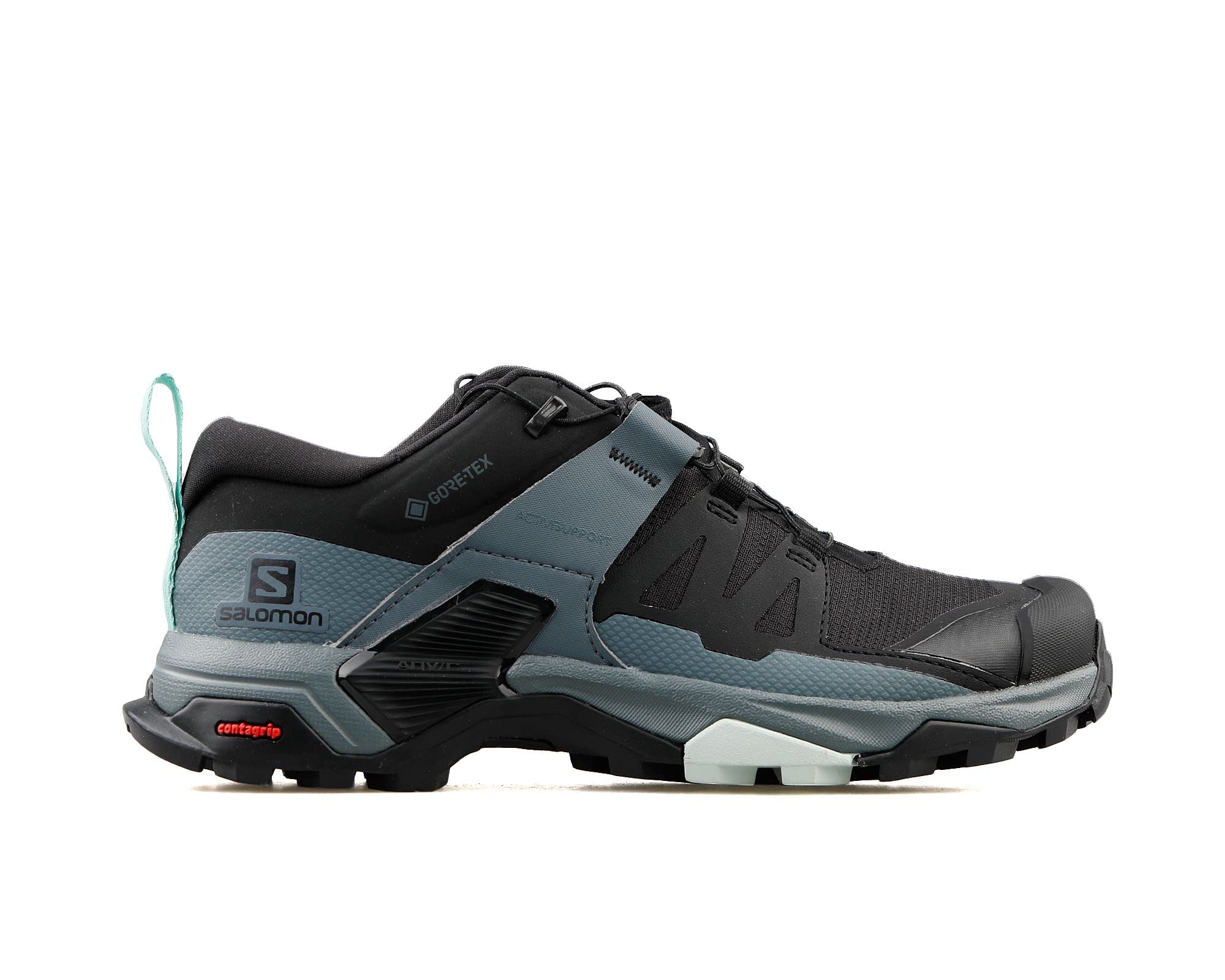 Salomon X Ultra 4 Gore-TEX Hiking Shoes for Women, Lunar Rock/Ebony/Mint Leaf, 6