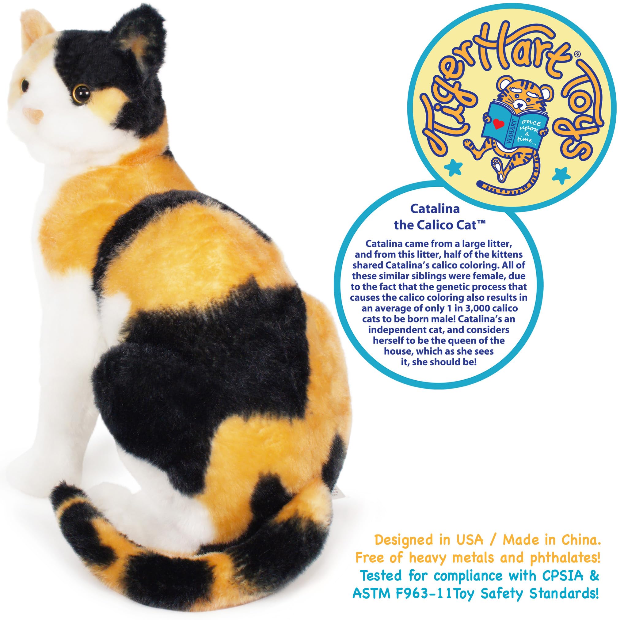 TigerHart Catalina The Calico Cat - 13 Inch Stuffed Animal Plush