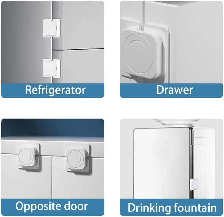 Cabinet Locks for Babies Baby Proofing Cabinet - YAWALL 4 Pack Invisible Latches Locks, Suitable for Cabinets, Drawer, Refrigerator and so on.