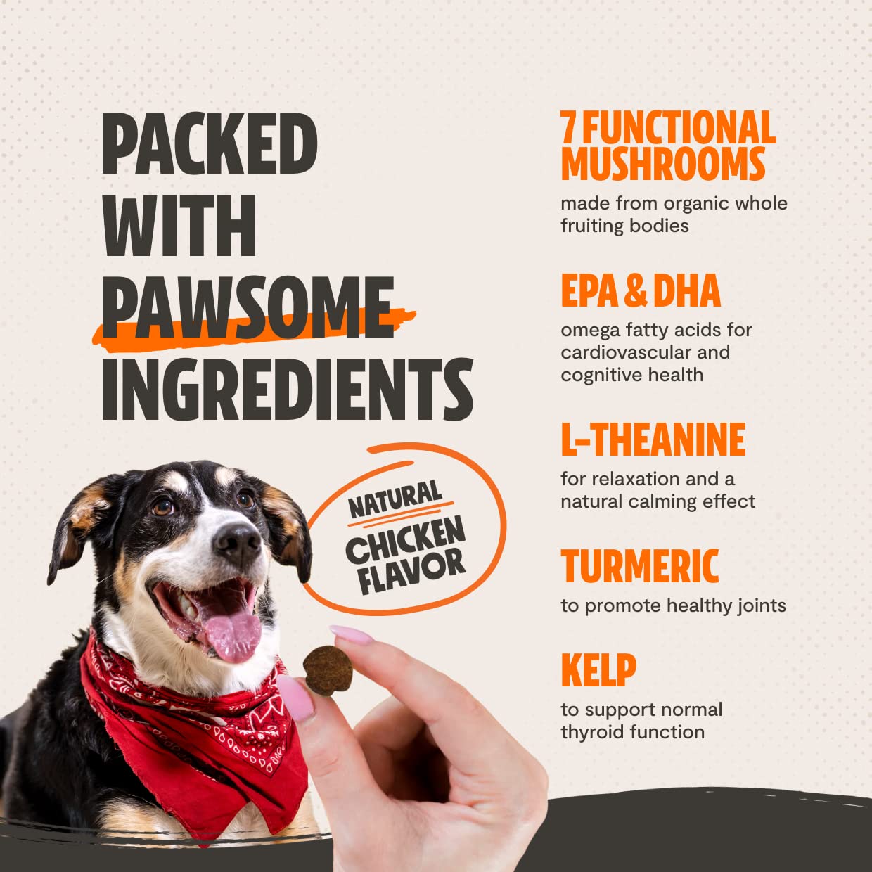 FreshCap Shroomies for Dogs - Turkey Tail Mushroom for Dogs, Immune Support Calming Chews, Treats Supplement with 7 Mushrooms for Cognition, Longevity, Cellular & Joint, Lipoma Removal, 180 Soft Chews
