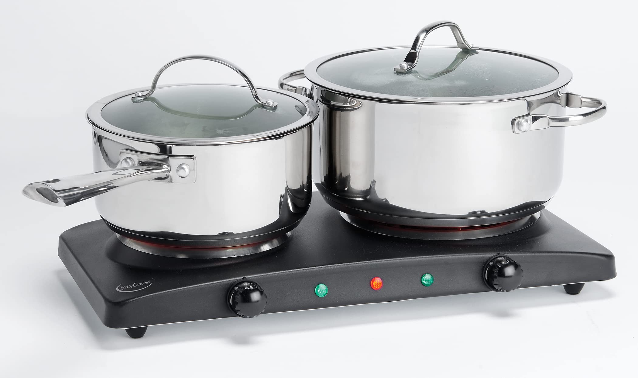 Betty Crocker BC-2591CB Portable Dual Electric Burner, Black