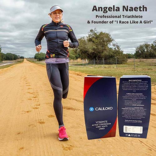 CALILOKO - Yosemite Compression Long Tights - Active Leggings with Pockets & UPF