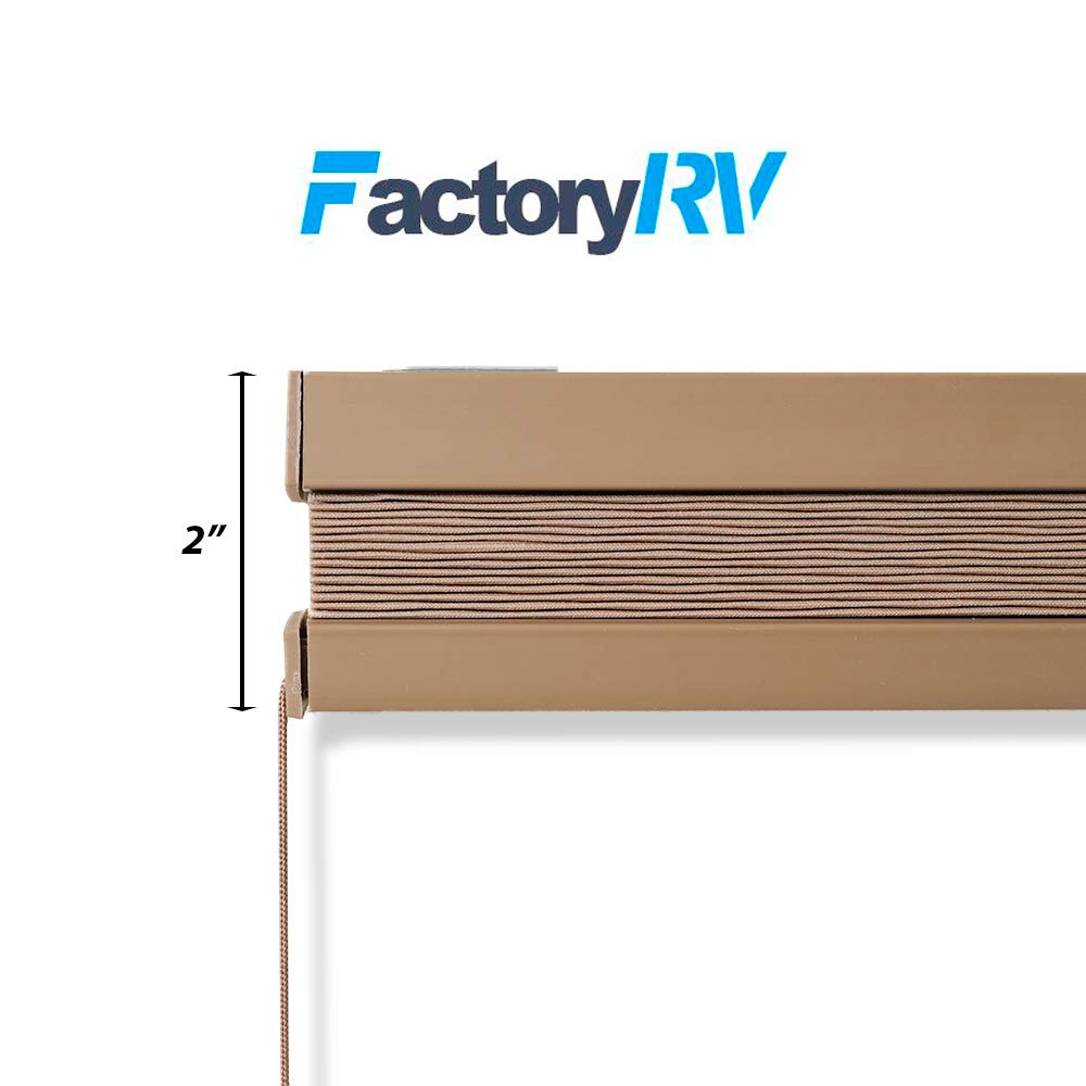 Camper Comfort 50" X 32" Cappuccino RV Pleated Shade | Camper Blinds | RV Privacy Blinds | RV Solar Shade| Motor-Coach Shades