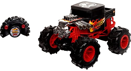 Hot Wheels RC Monster Trucks Bone Shaker in 1:15 Scale, Remote-Control Toy Truck with Terrain Action Tires