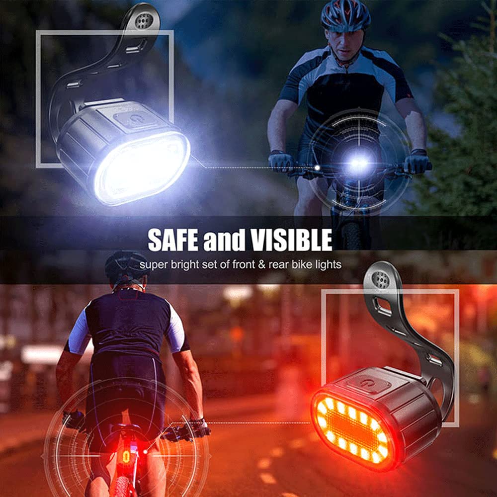 Bike Lights for Night Riding Rechargeable Set with IPX6 Waterproof,Cymtkbr Front and Back Led Bicycle Lights for Night Safety Cycling