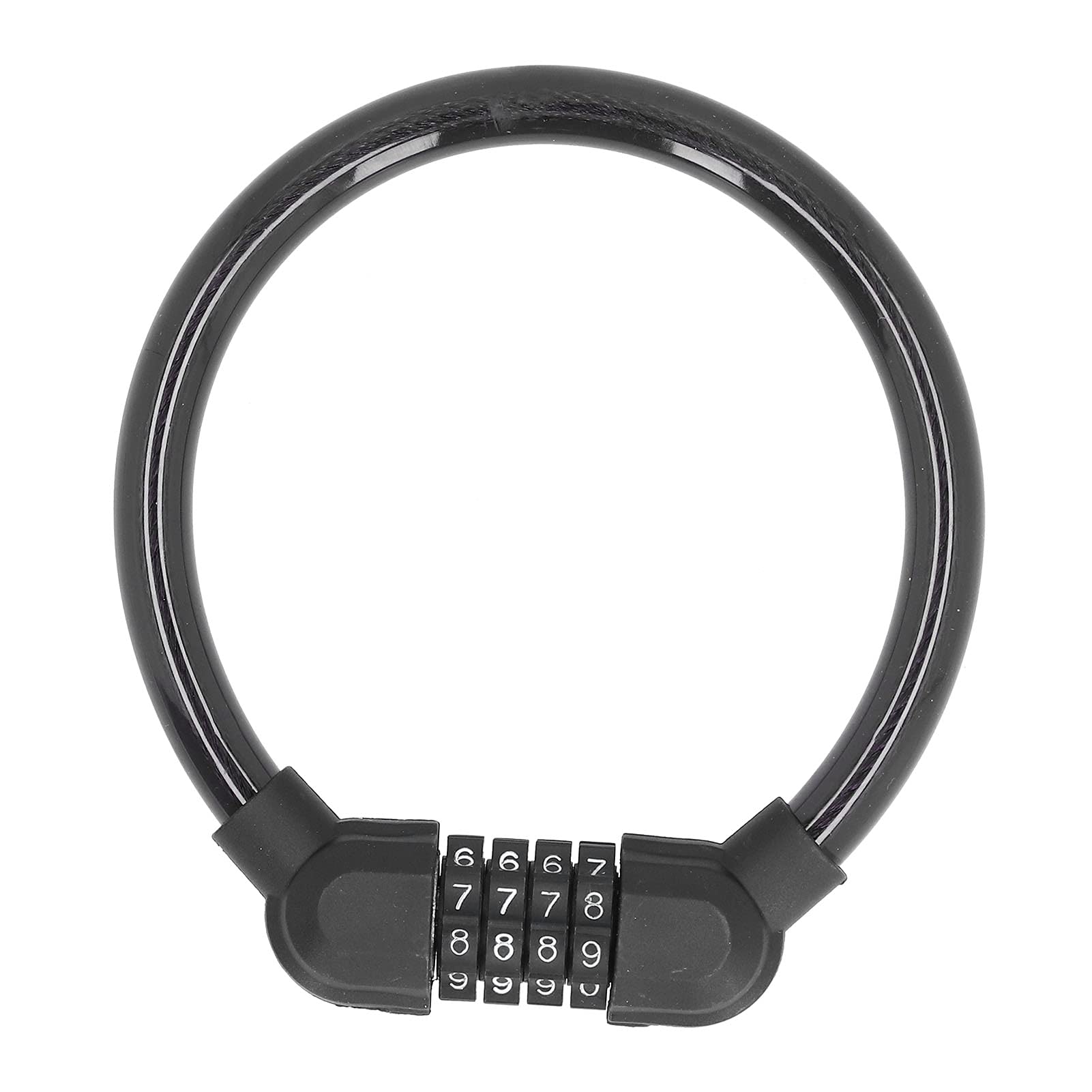 Bike Lock Cable, Beautiful Appearance High Security 4‑Digit Number Bicycle Locks Convenient to Carry for Cycling for Outdoors(Black)