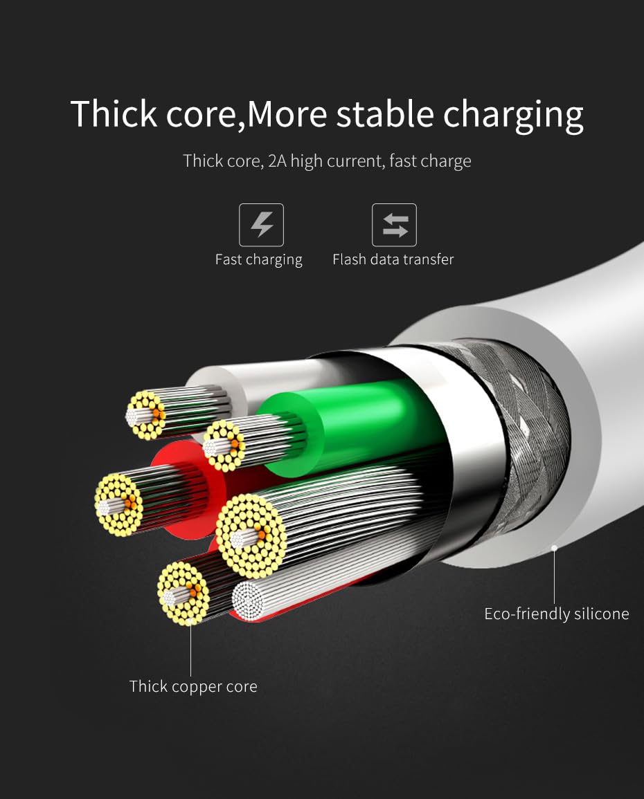 Samsung Charger Fast Charging Cord, 3.3ft Flexible Charging Cord Compatible-with Android/SamsungGalaxy S23/S23+/S22/S21/S20/S10e/S9/S8/Note20/Note10/Z Fold 3/4/5 Nintendo Switch Controller