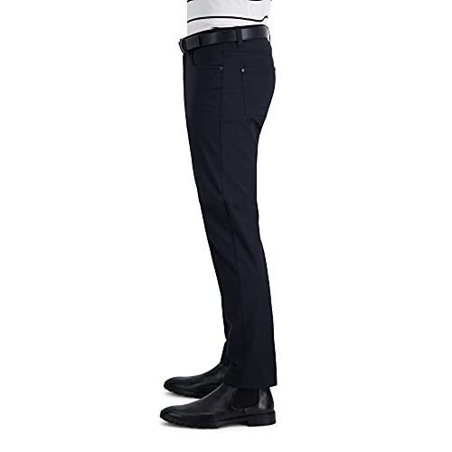 Kenneth Cole REACTION mens Techni-cole 5-pocket Stretch Dual Color Modern Fit Flex Waistband Flat Front Casual Pants, Black, 38W x 32L US
