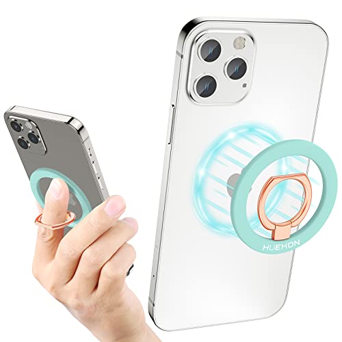 Magnetic Phone Ring Grip for Magsafe,Phone Ring Holder for iPhone 13/12 Pro Max Mini MagSafe Accessories, Removable Phone Finger Ring Grip and Stand Compatible for Magsafe Cases (Mint Green)