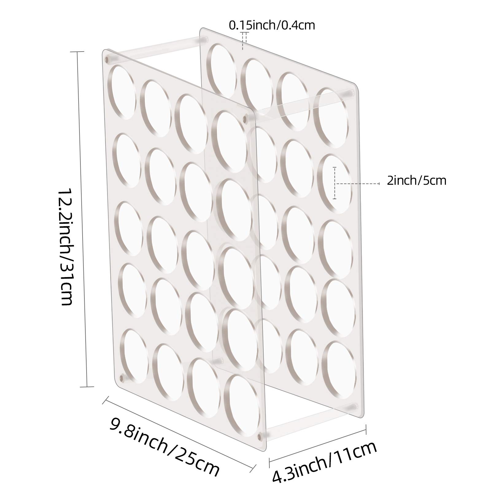 Vinyl Storage Rack 50-Holes Vinyl Holder Acrylic Vinyl Roll Storage for Craft Room, Vinyl Organizer for up to 50 Vinyl Rolls (2-Pack 25Holes)