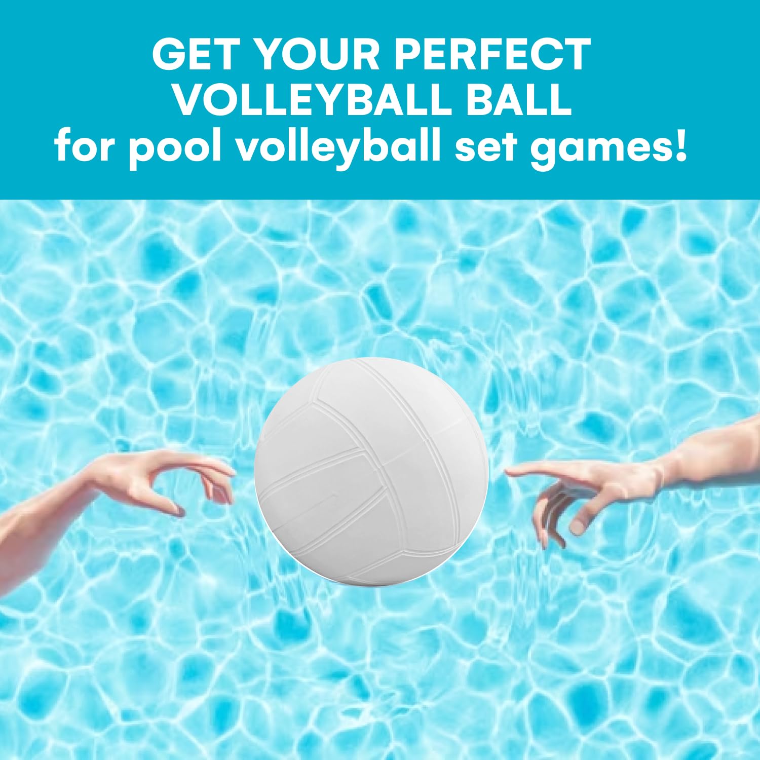 Botabee Water Volleyball - Standard Size Pool Ball for Dunnrite, Intex, Swimways Sets (White, 7.87 inch, 10 Ounces)