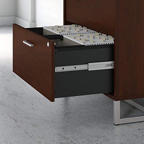 Bush Business Furniture Method 2 Drawer Lateral File Cabinet with Hutch, Century Walnut