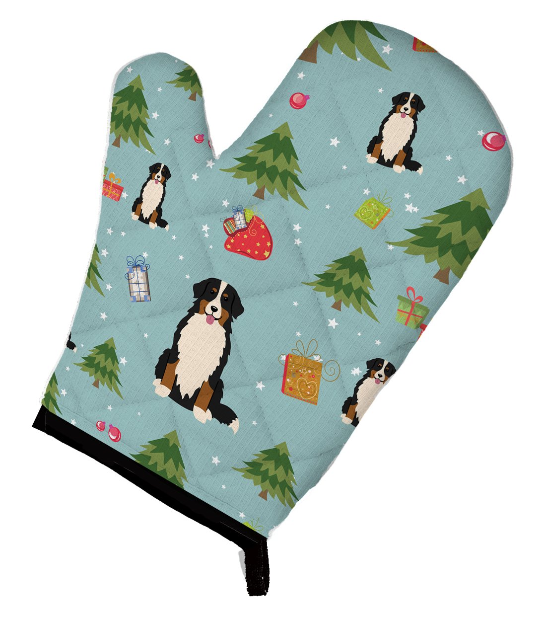Caroline's Treasures BB4696OVMT Christmas Bernese Mountain Dog Oven Mitt Heat Resistant Thick Oven Mitt for Hot Pans and Oven, Kitchen Mitt Protect Hands, Cooking Baking Glove