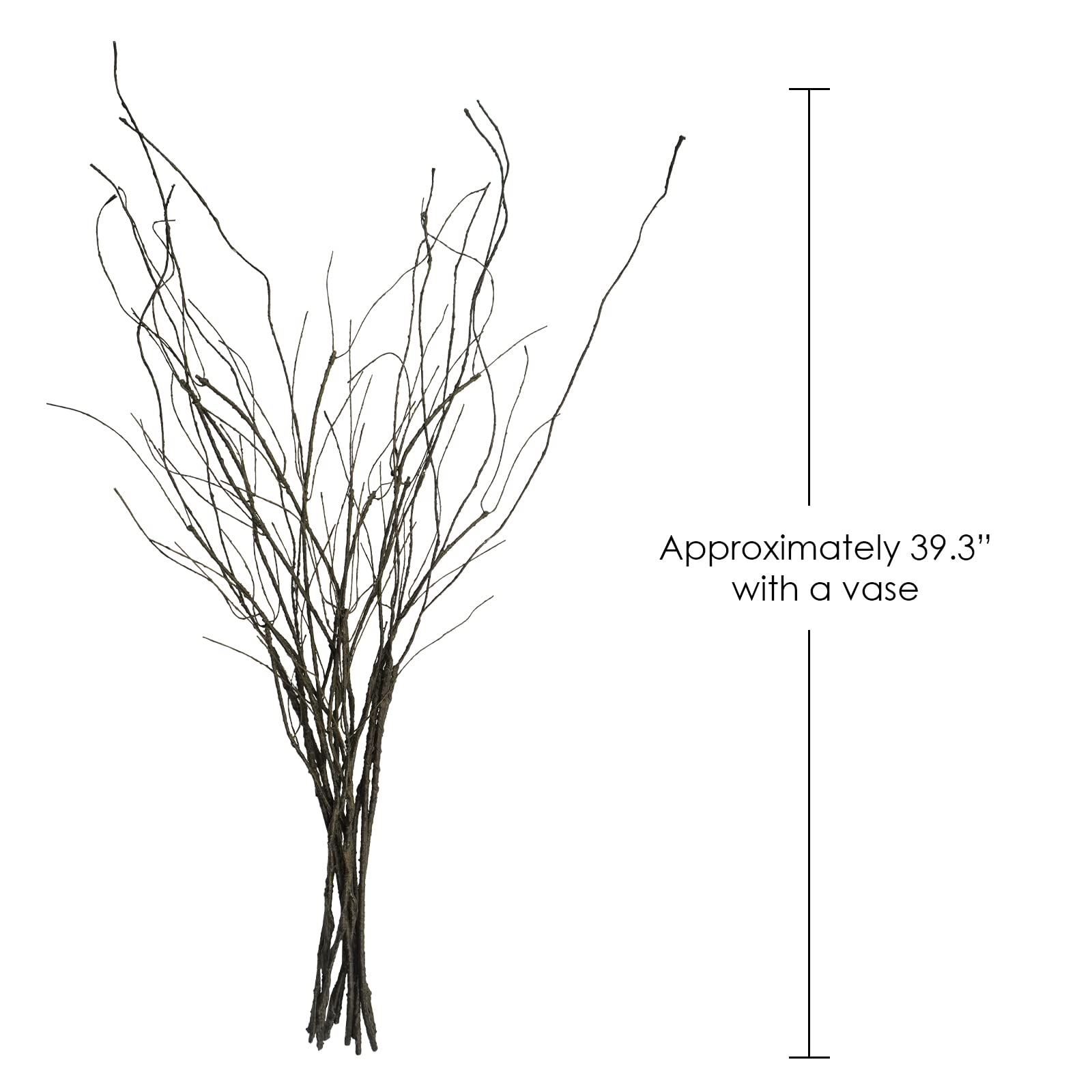 Ruidazon 10Pcs 30.7" Curly Willow Branches, Artificial Flowers Twigs Decorative Sticks Stem, Dry Bendable Tree Branches for DIY Craft Home Room Wedding Floor Vase Garden Farmhouse Decor