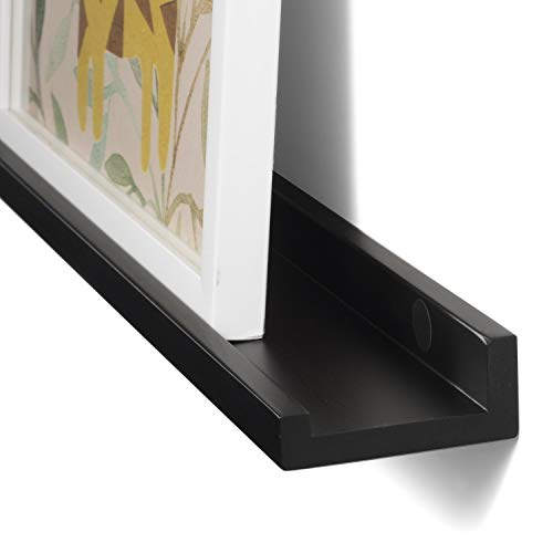 Wallniture Denver 46" Black Floating Shelf for Wall Collage, Picture Ledge Shelf for Living Room Decor