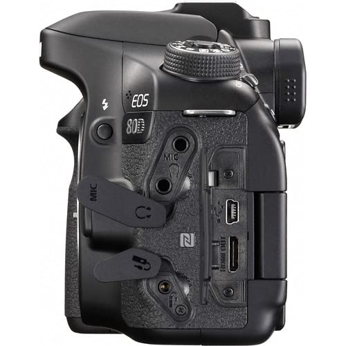 Canon EOS 80D DSLR Camera (Body Only) (1263C004) + 64GB Memory Card + Case + Card Reader + Flex Tripod + Hand Strap + Cap Keeper + Memory Wallet + Cleaning Kit (Renewed)