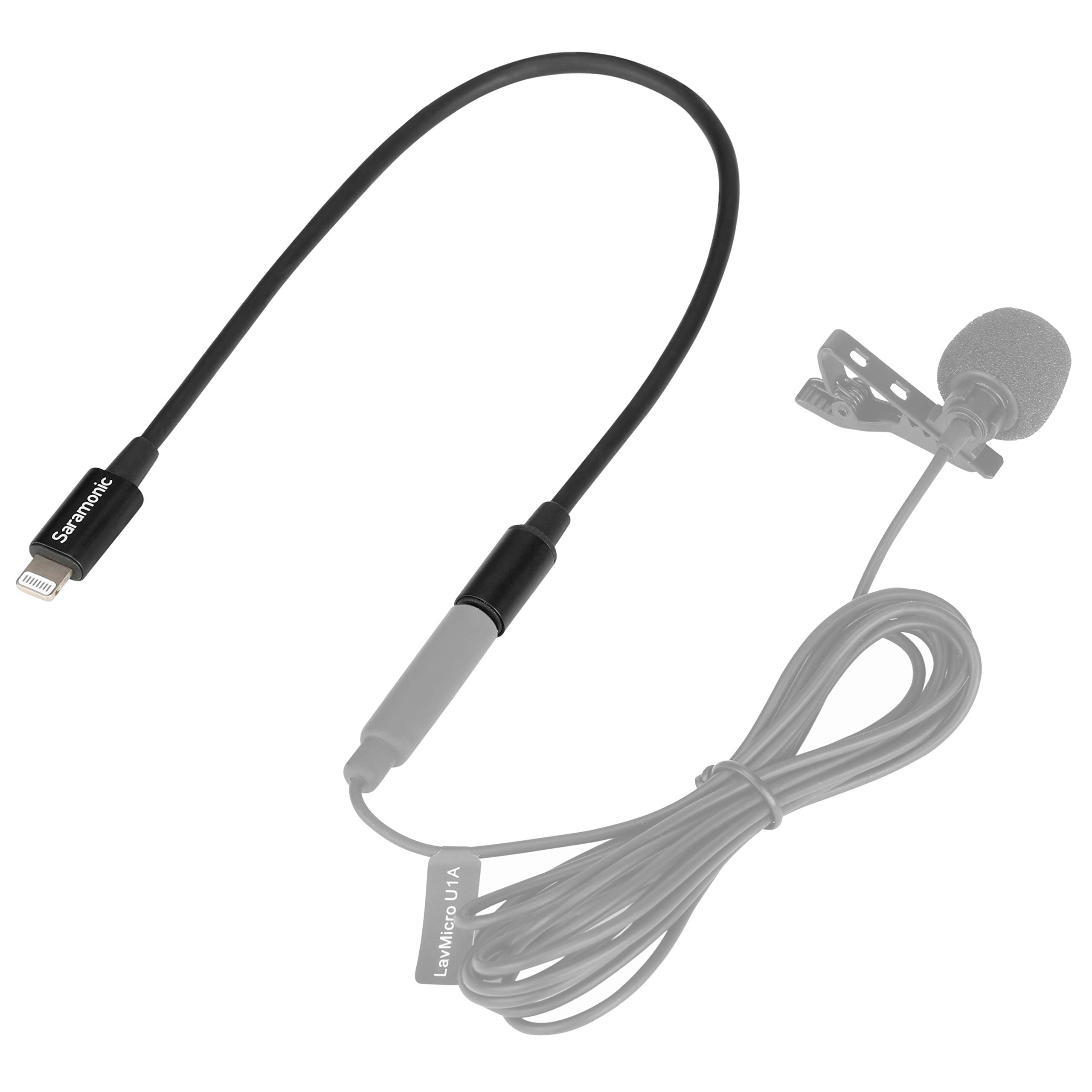 Saramonic 3.5mm TRS Male to Apple Lightning Connector Microphone & Audio Adapter Cable 9" (22.86cm) (SR-C2000), black