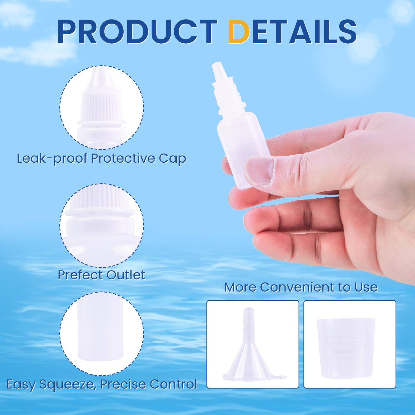 DHAIQC 15 Pcs 30ML Plastic Dropper Bottle, Plastic Empty Squeezable Eye Dropper Bottles Mini Squeeze Eye Liquid Dropper Bottle with Cap (30ml)