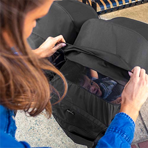 Britax B-Lively Double Stroller, Dove - Adjustable Handlebar + Easy Fold + Large UV50 Canopy