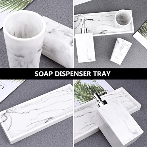 Cabilock 1 Set Bathroom Four Piece Set Dresser Tray White Ceramic Countertop Soap Dispenser Tray Soap Dispenser Organizer Sink Soap Dispenser Holder Soap Liquid Dispenser Nordic Toiletries