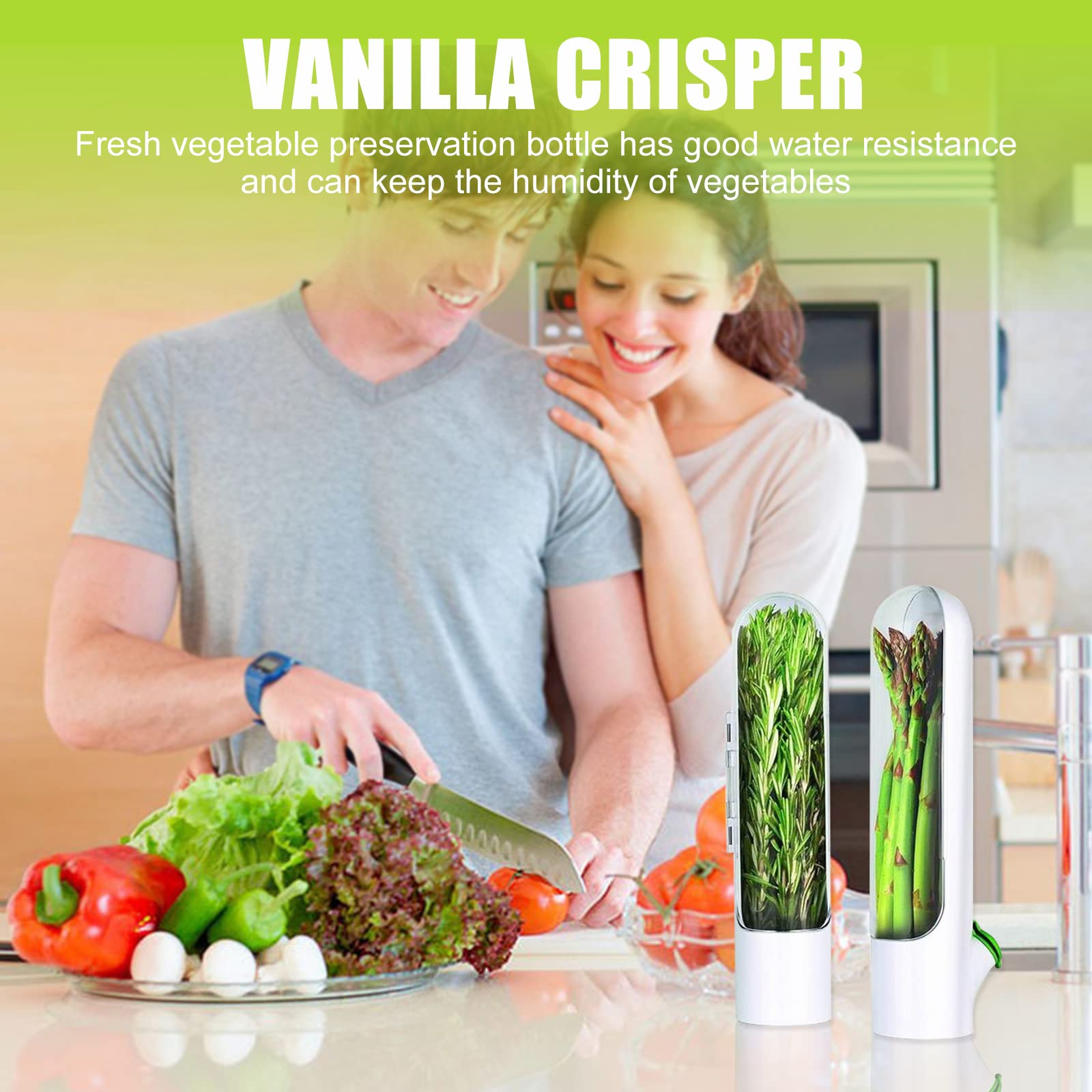Cilantro Containers for Refrigerator, 2pcs Fresh Herb Keeper, Herb Saver Best Keeper for Freshest Produce, Clear Herb Storage Container Glass for 2-3 Weeks for Cilantro, Mint, Parsley, Asparagus