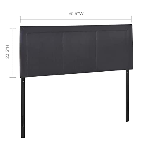 Modway Isabella Faux Leather Upholstered Queen Headboard in Black