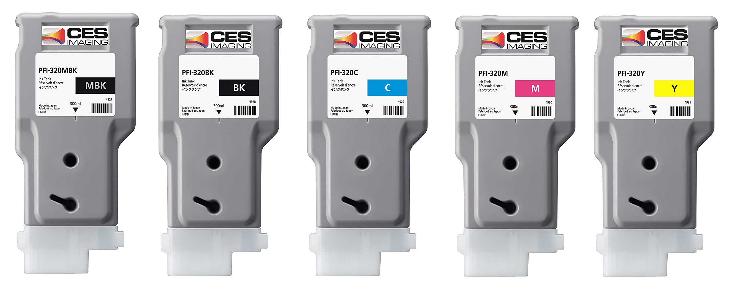 Canon PFI-320 300ml Ink Tank Set PFI-320MBK PFI-320BK PFI-320C PFI-320M PFI-320Y in Retail Package