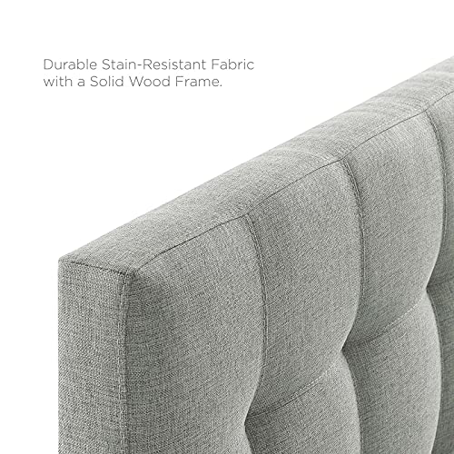 Modway Lily Tufted Linen Fabric Upholstered King Headboard in Gray