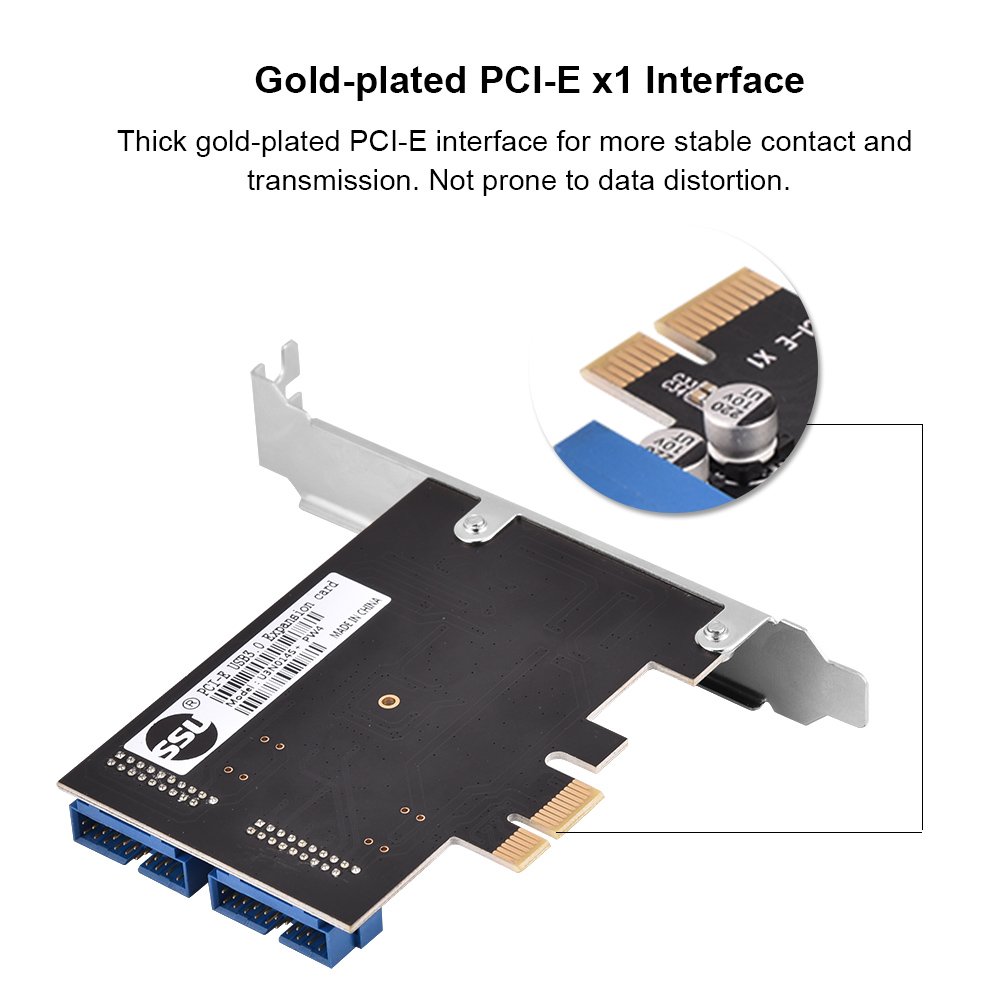 Bewinner Mini PCI-E, PCI Express Extender to Internal 2 Port 19Pin Header Fast 5Gbps PCI-Express USB 3.0 Card Adapter with Low Profile for winXP, win7 win8 win8.1 win10