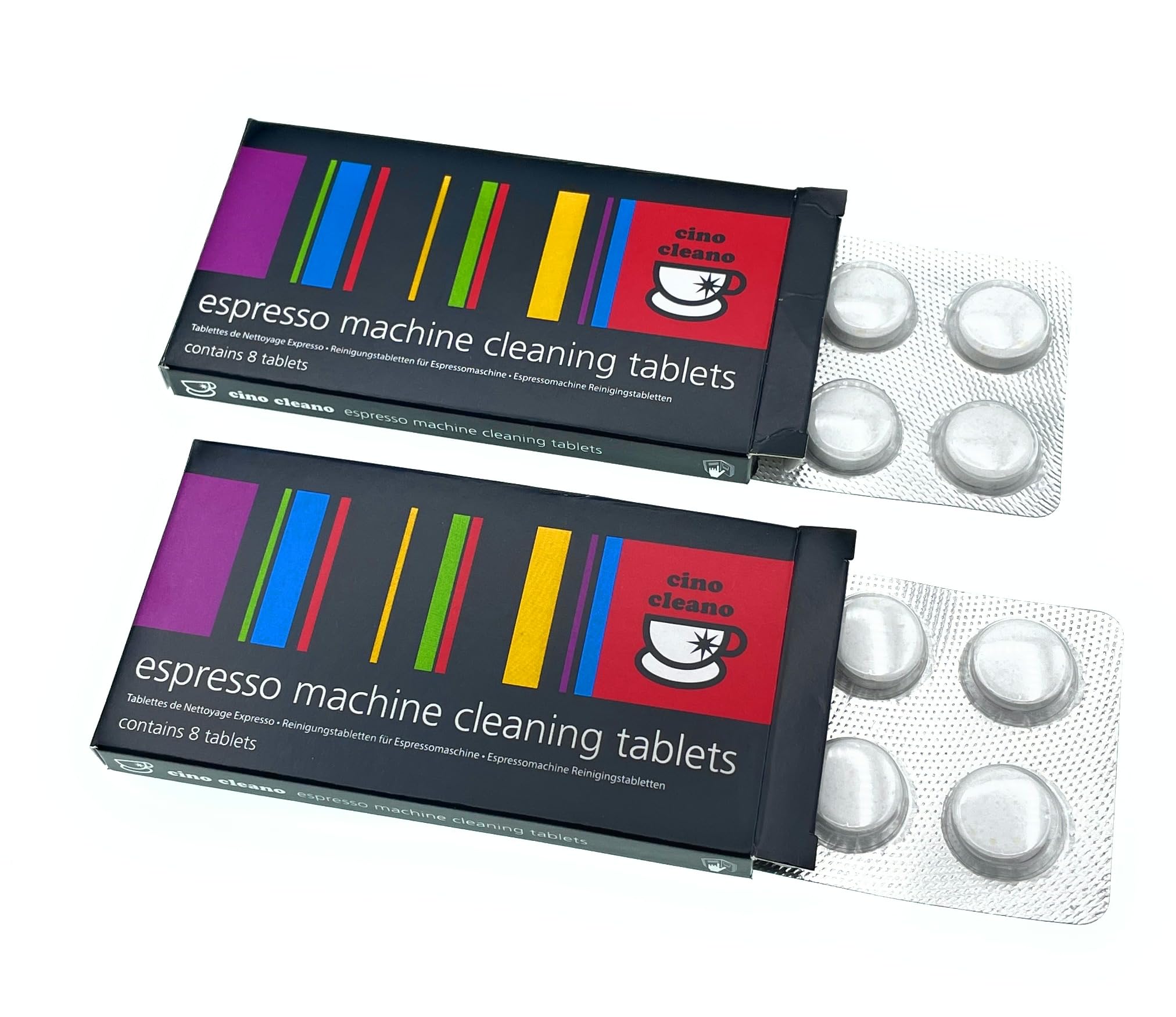 Cino Cleano Espresso Machine Cleaning Tablets, for Breville Espresso Machines, Descaling Tablets for Baristas (Pack of 2, 16 Tablets)