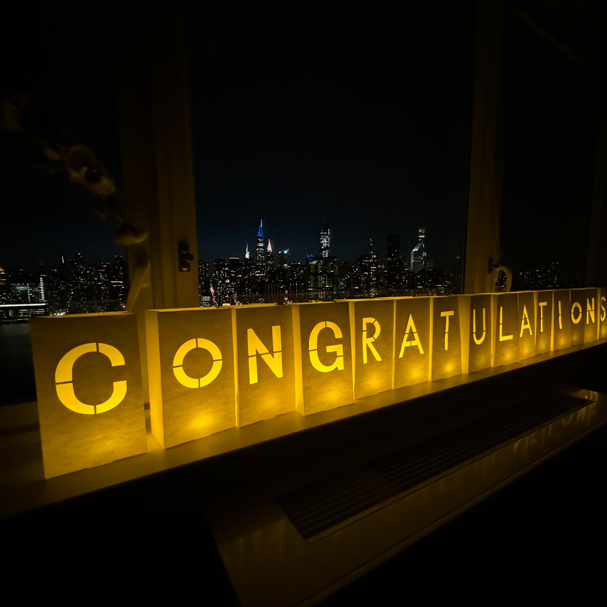 CONGRATULATIONS Decorations Light Up Letters with LED lights and Rose Petals Included| Luminaria Sign As Graduation Decor or As Graduation bannerā¦
