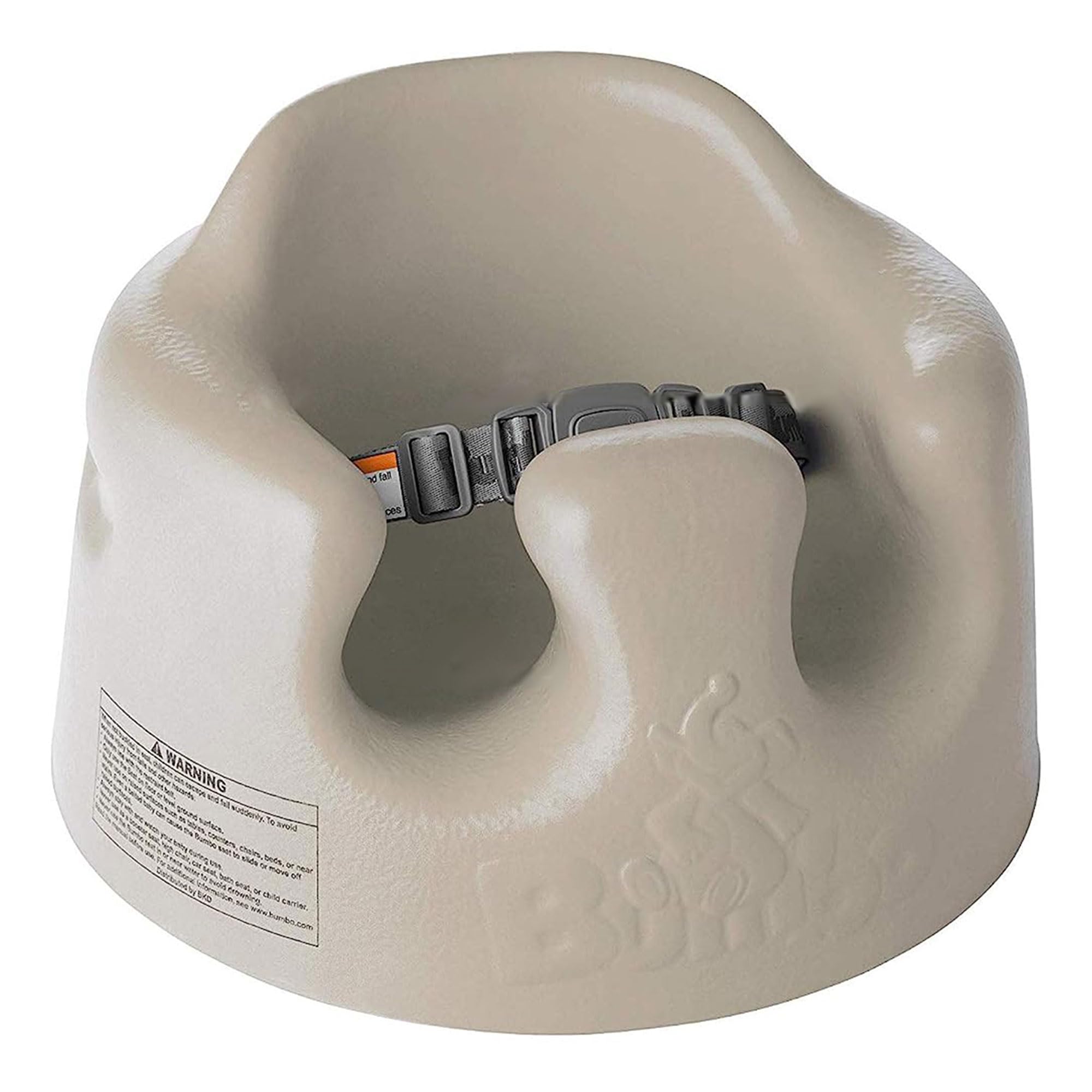 Bumbo Infant Floor Seat Baby Lounger Sit Up Support Chair for 3 to 12 Months with 3 Point Adjustable Safety Strap Harness and Rounded Backrest, Taupe