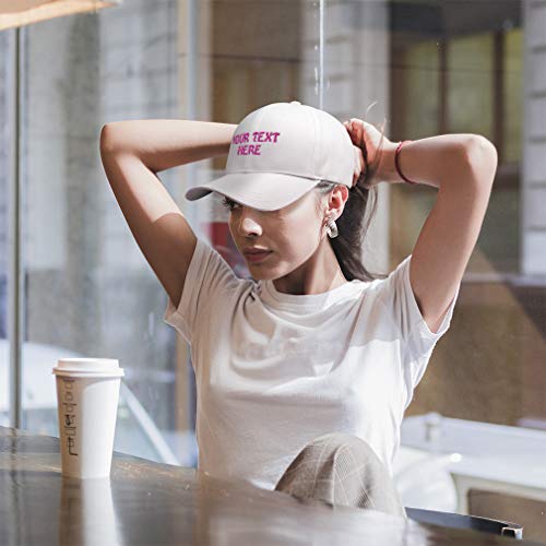 Baseball Cap Custom Personalized Text Acrylic Dad Hats for Men & Women Strap Closure Gray