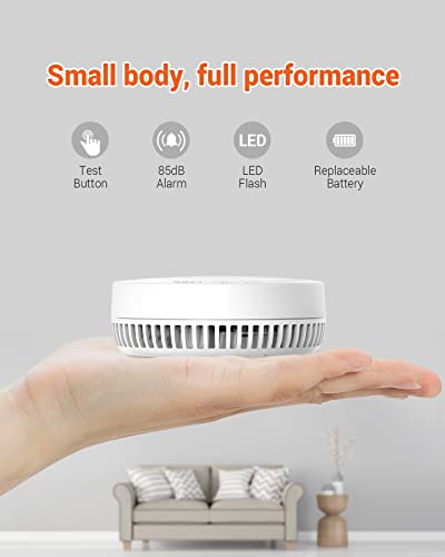Jemay 7 Pack Smoke Detector, Fire Alarm Battery Powered, Smoke Alarm with Enhanced Photoelectric Sensor, Smoke Detectors with LED Indicator & Silence Button, Fire Detector Include Magnets and Screws