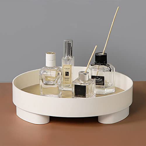 FIZZOQI Plastic Cosmetic Storage Shelf Condiment Rack Tabletop Rack Desk Round Tray Pantry Room Organizer Rack Household Restaurant Storage Rack