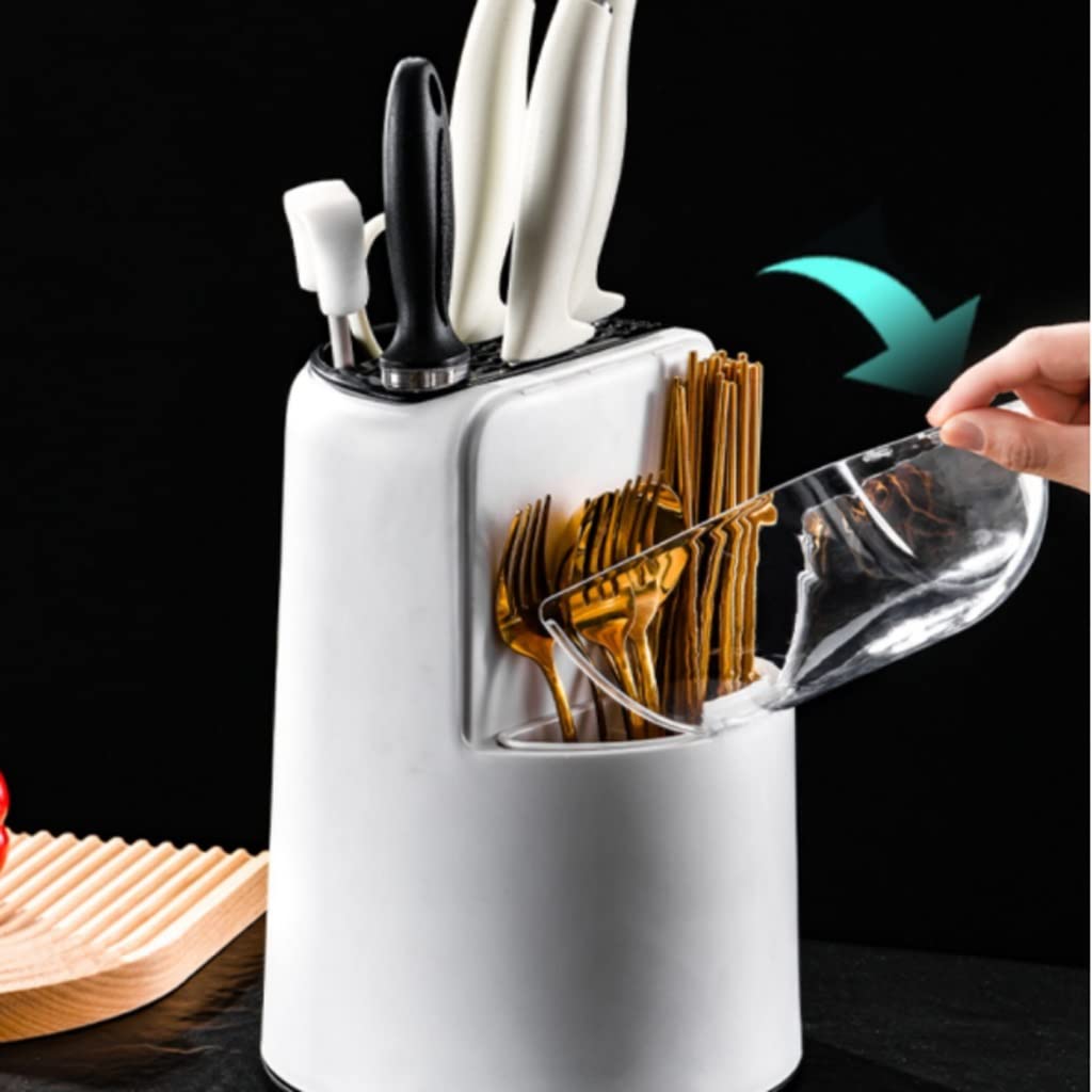 CZDYUF Kitchen Rotating Knife Rack Shelf Storage Box Household Countertop Multifunction Chopsticks Tube Kitchen Knife Rack