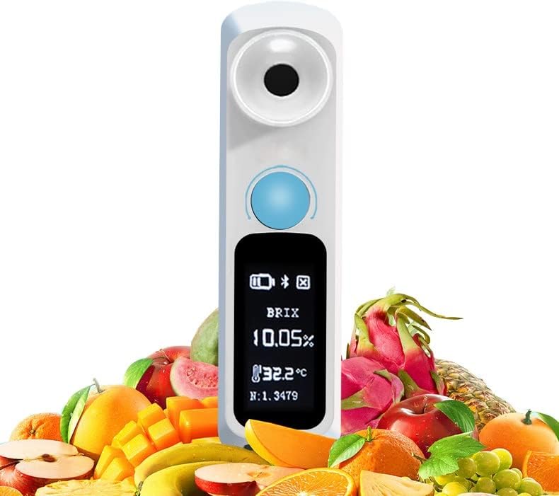 Digital Brix Refractometer, Range 0-32%, Precision ±0.1%, Resolution 0.05%, Highly Accurate Rechargeable Brix Meter for Beer Wine Homebrewing, Sweetness/Salinity/refractive Index/Coffee TDS Measuring