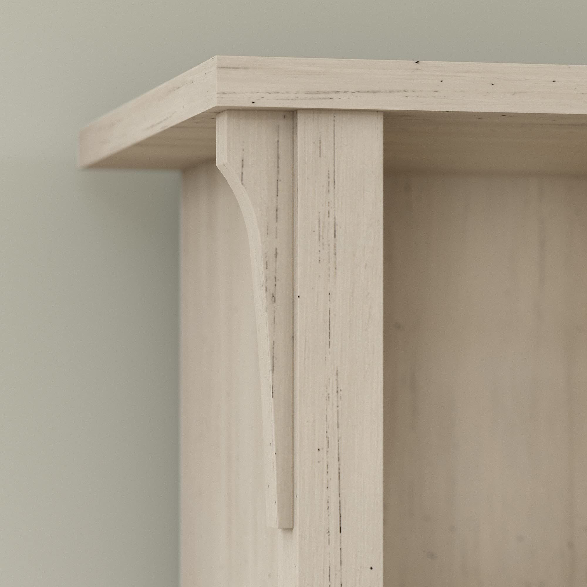 Bush Furniture Salinas Hutch, Desk Attachment with Shelf Storage for Home Office, 60W, Antique White