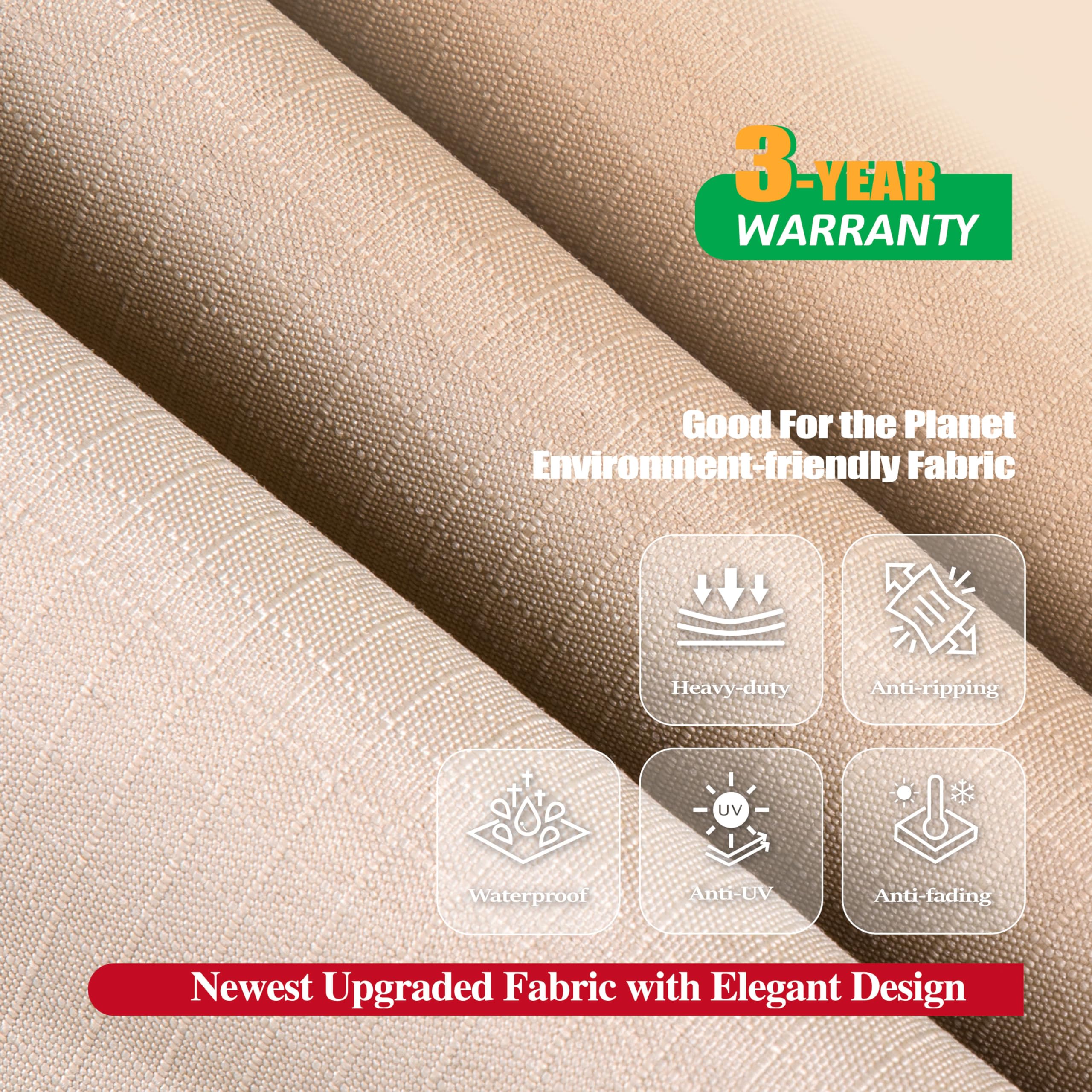 F&J Outdoors Patio Furniture Covers Waterproof Anti-UV Rip-stop Fabric Extra Large Outdoor Furniture Covers, 130" Dia