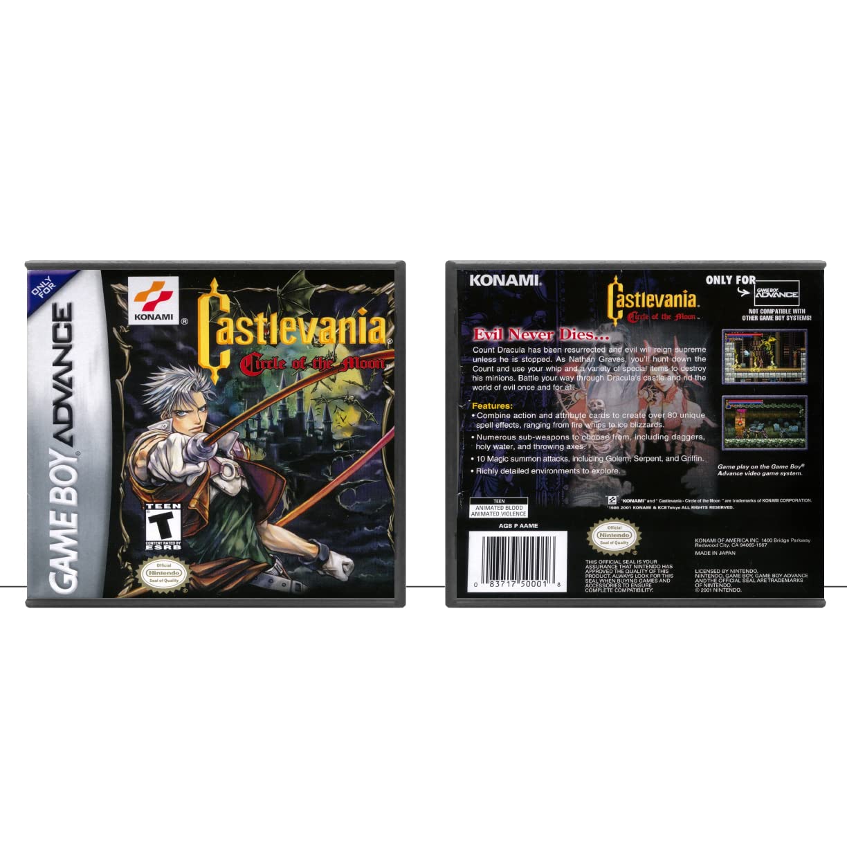 Castlevania: Circle of the Moon | (GBA) Game Boy Advance - Game Case Only - No Game